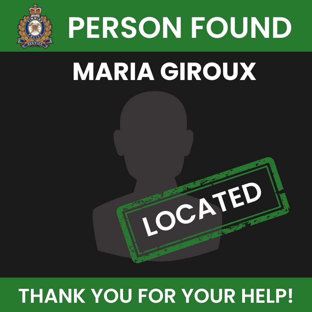 **UPDATE-LOCATED - MARIA GIROUX | Timmins Police Service